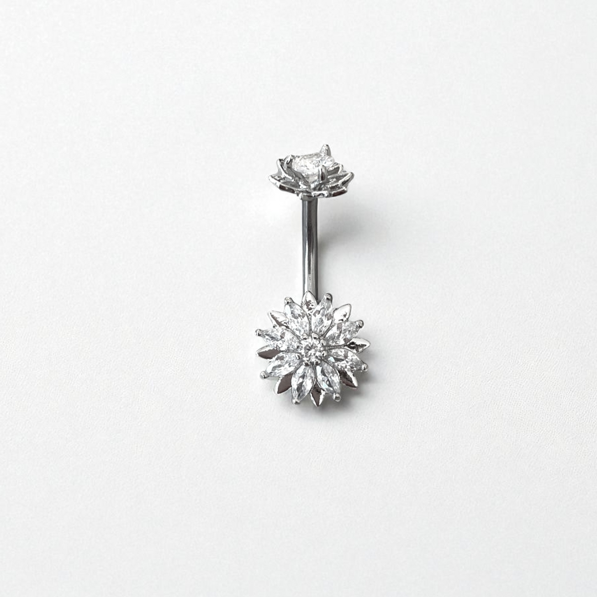 Auralis Petal Belly Button Ring – Elara Body Jewelry