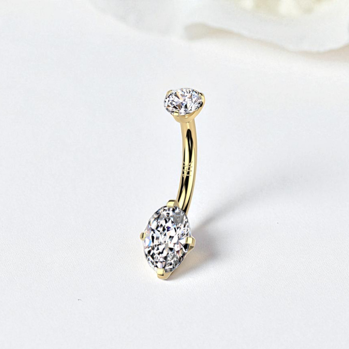 Circe Solid Gold Belly Button Ring – Elara Body Jewelry