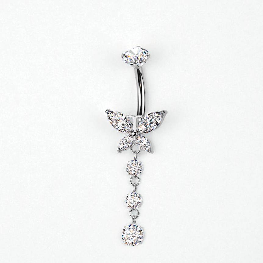 Crystal Flight Belly Button Ring – Elara Body Jewelry
