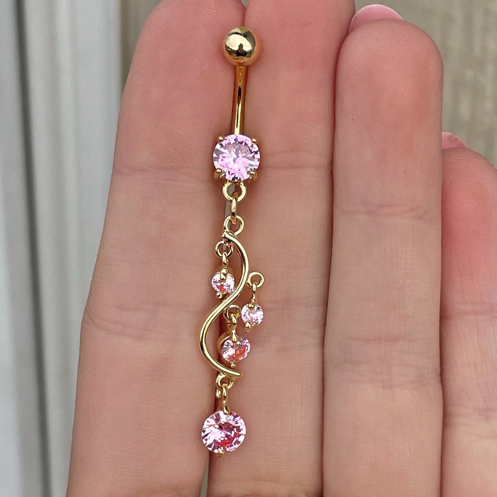 Eternal Cascade Belly Button Ring – Elara Body Jewelry