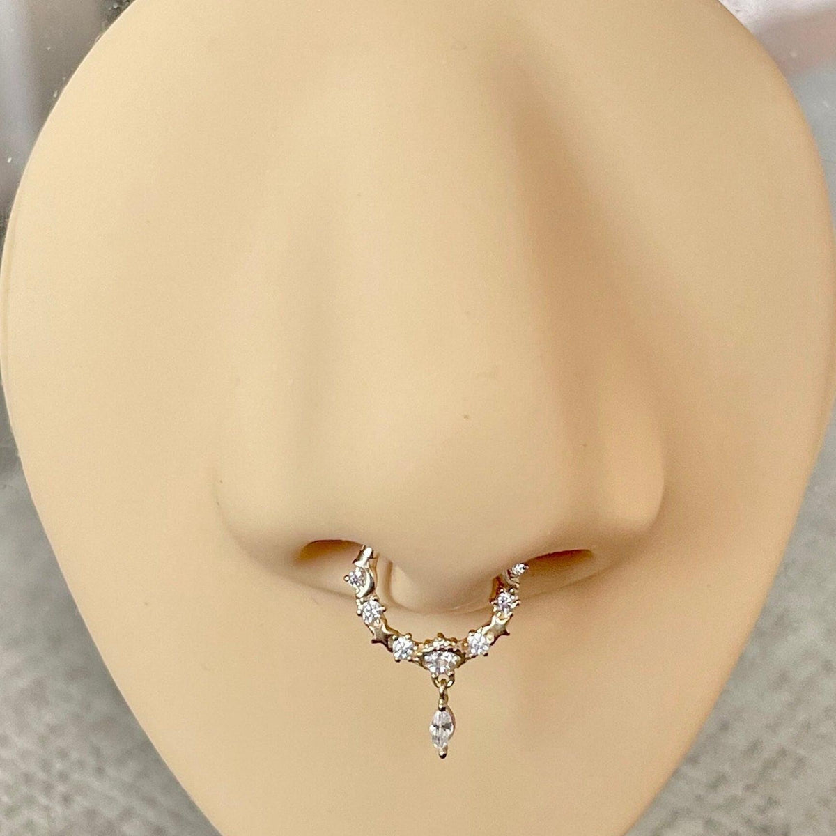 Stellar Glow Septum Ring – Elara Body Jewelry